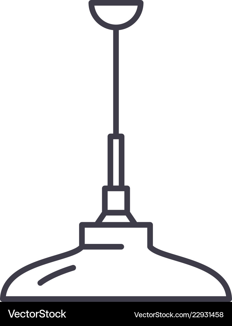 Ceiling lamp line icon concept lamp Royalty Free Vector