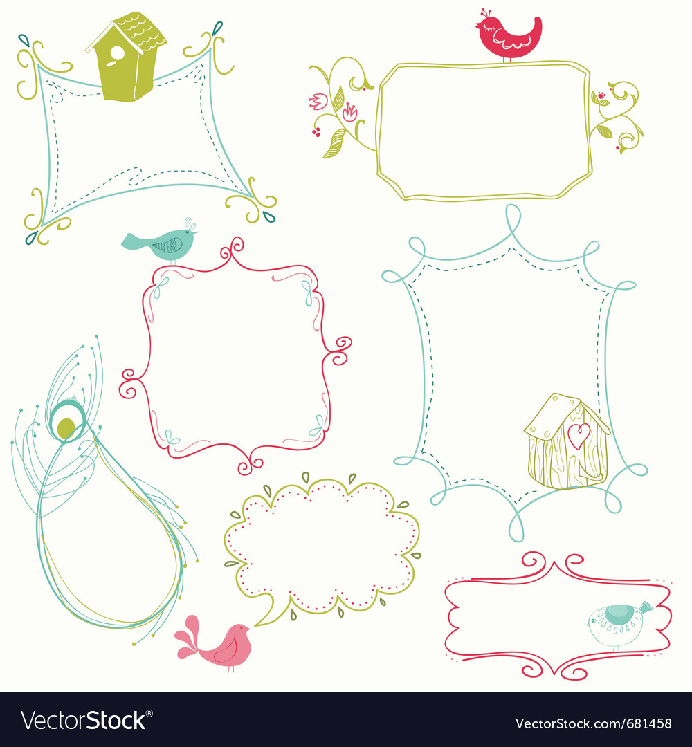 Cute doodle frames Royalty Free Vector Image - VectorStock