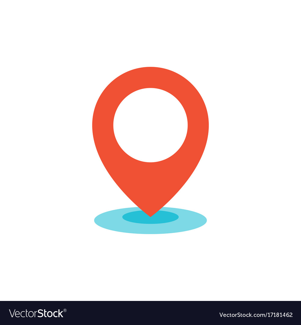 Geo location pin icon flat Royalty Free Vector Image Geo location pin icon flat Royalty Free Vector Image