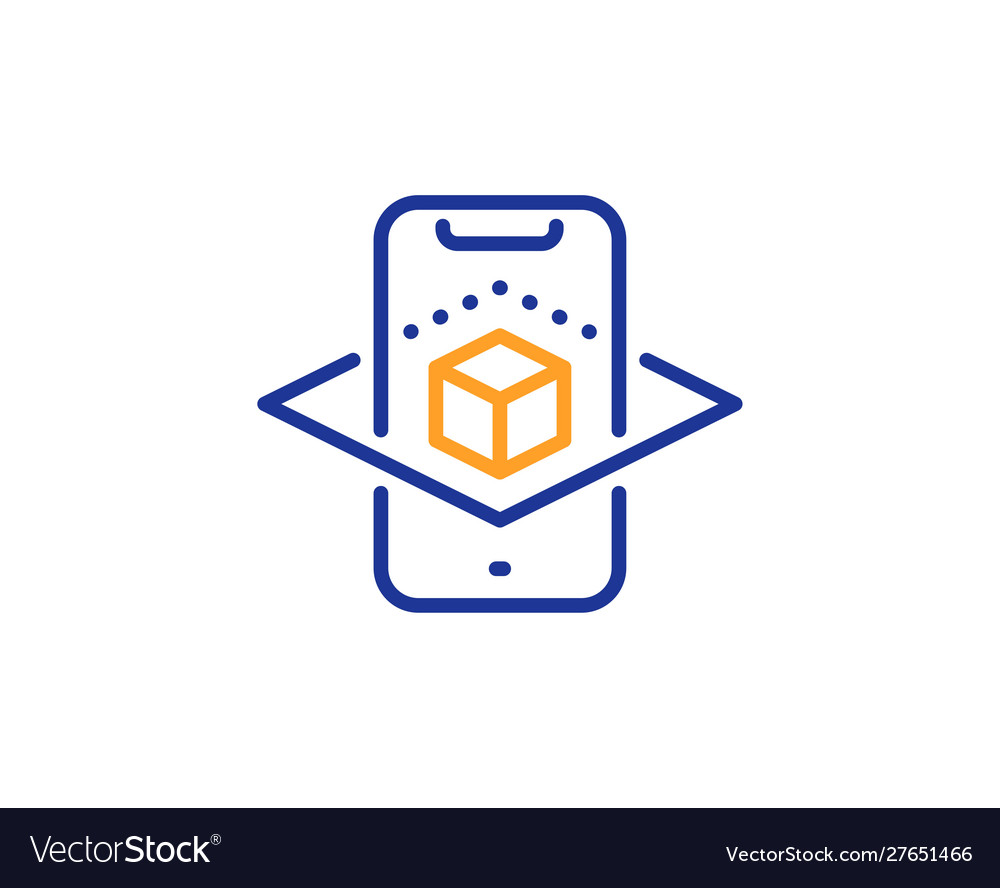 Augmented reality phone line icon vr simulation Vector Image Augmented reality phone line icon vr simulation Vector Image