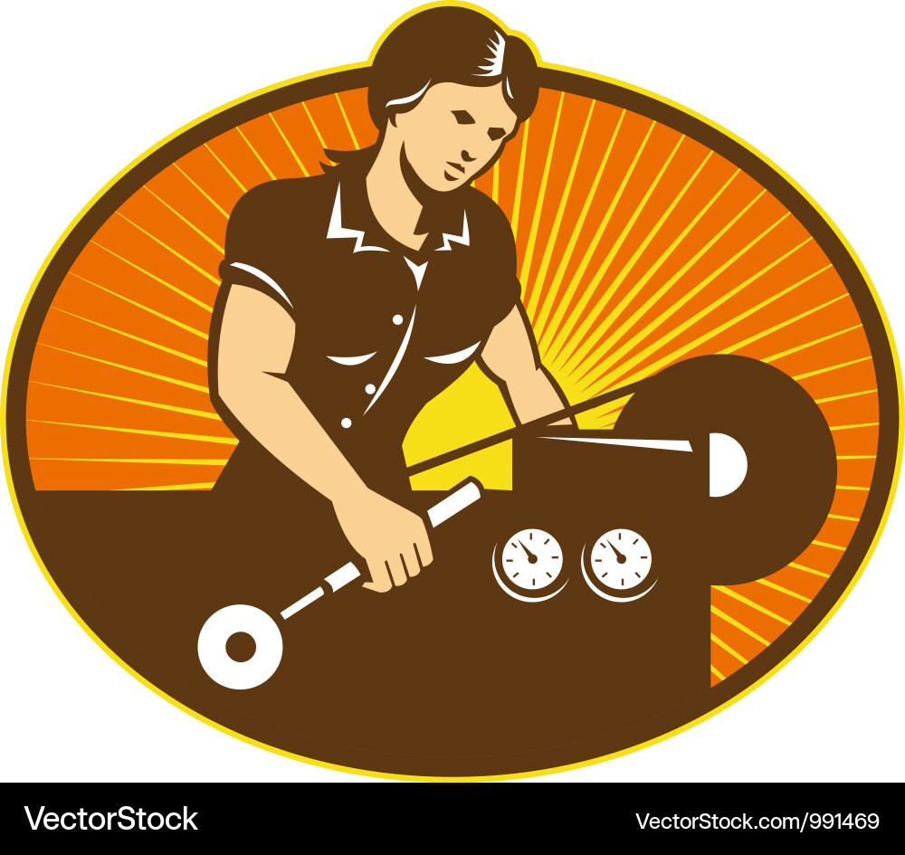 Female Machinist Worker Lathe Machine Royalty Free Vector
