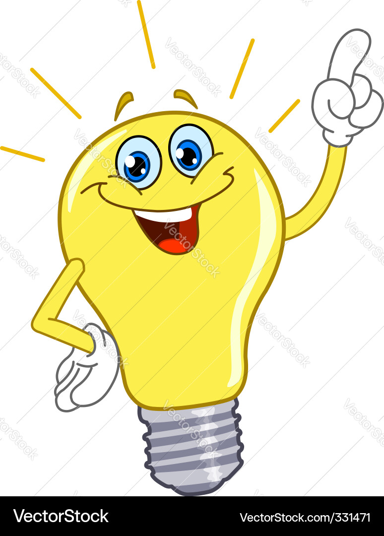 Cartoon light bulb Royalty Free Vector Image - VectorStock
