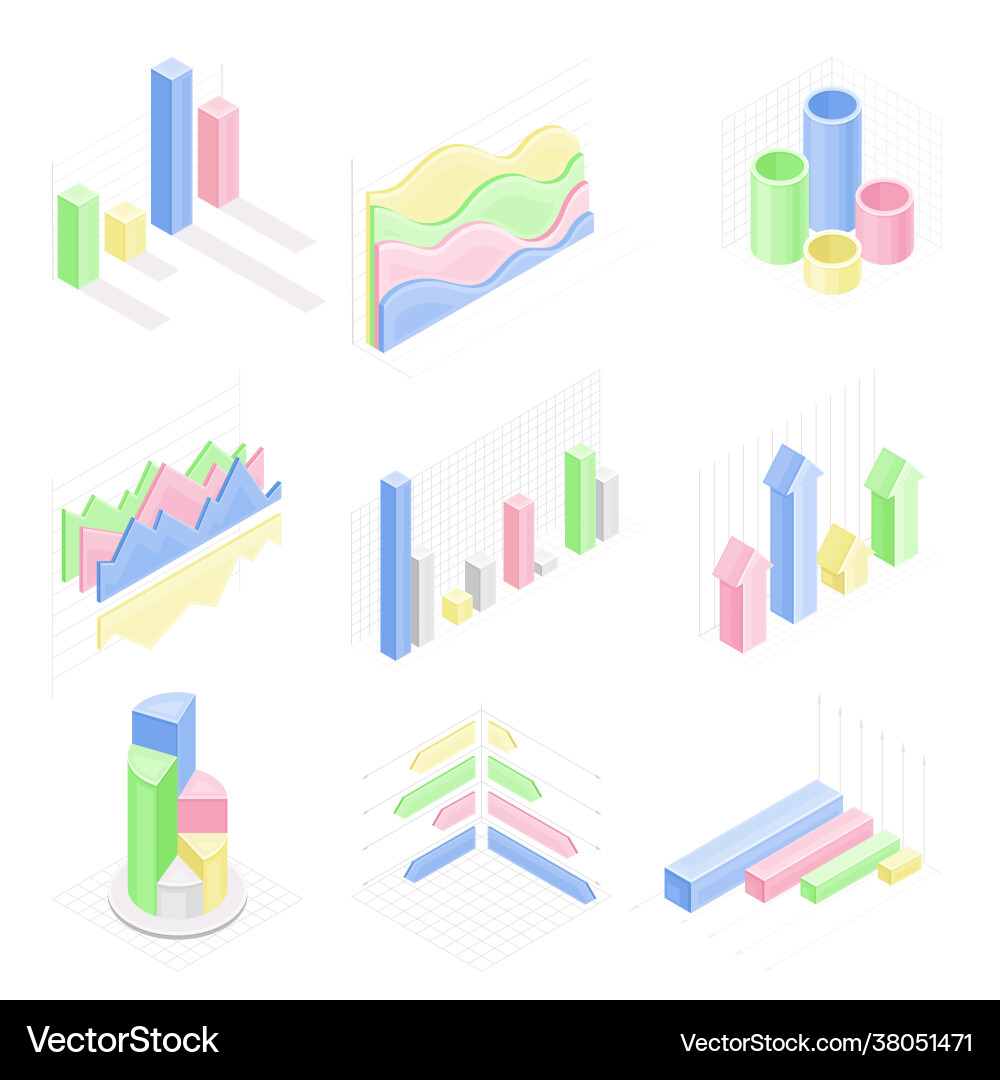Isometric infographic as graphic visual Royalty Free Vector