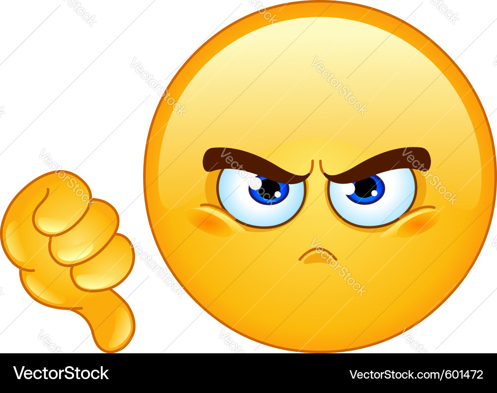 Dislike emoticon Royalty Free Vector Image - VectorStock