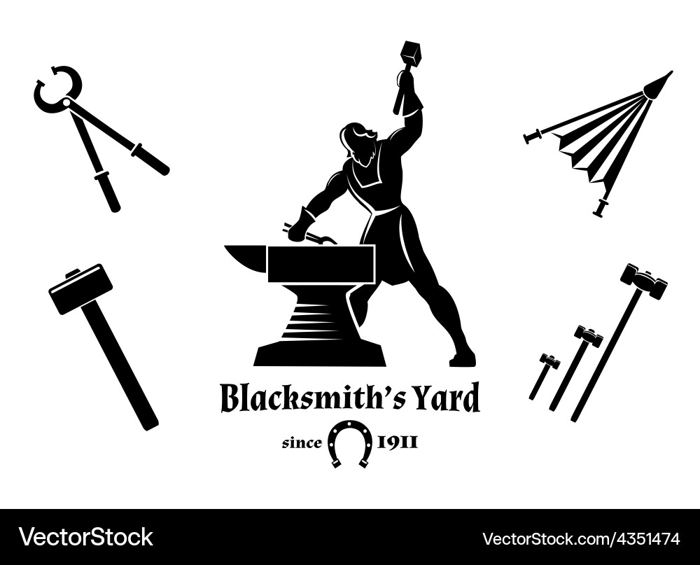 Vintage blacksmith Royalty Free Vector Image - VectorStock