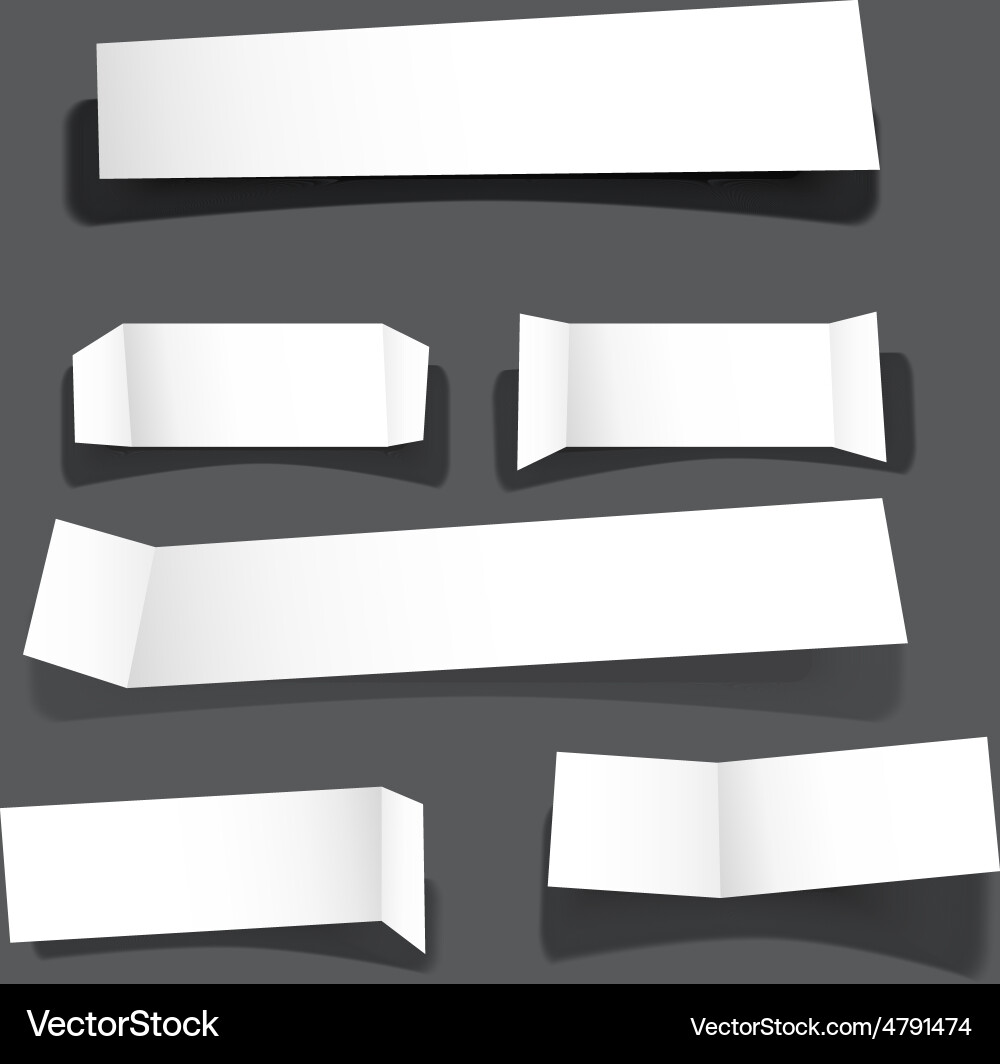 White paper banner round corner with drop shadows Vector Image