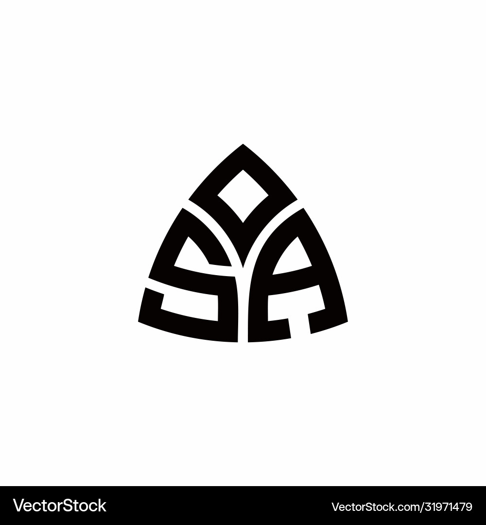 Sa monogram logo with modern triangle style Vector Image