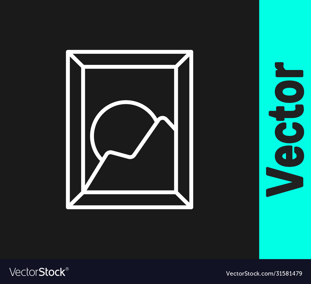 White line picture landscape icon isolated Vector Image