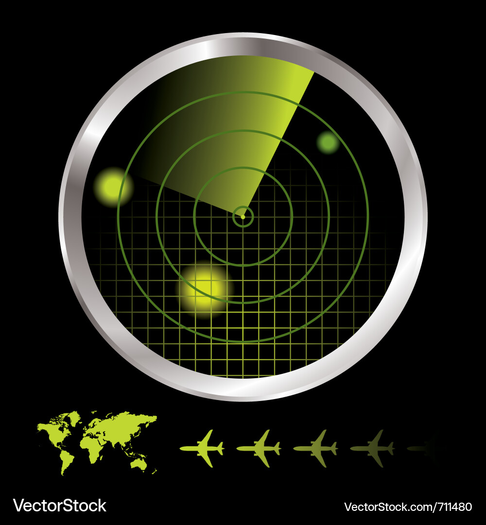Aircraft radar Royalty Free Vector Image - VectorStock