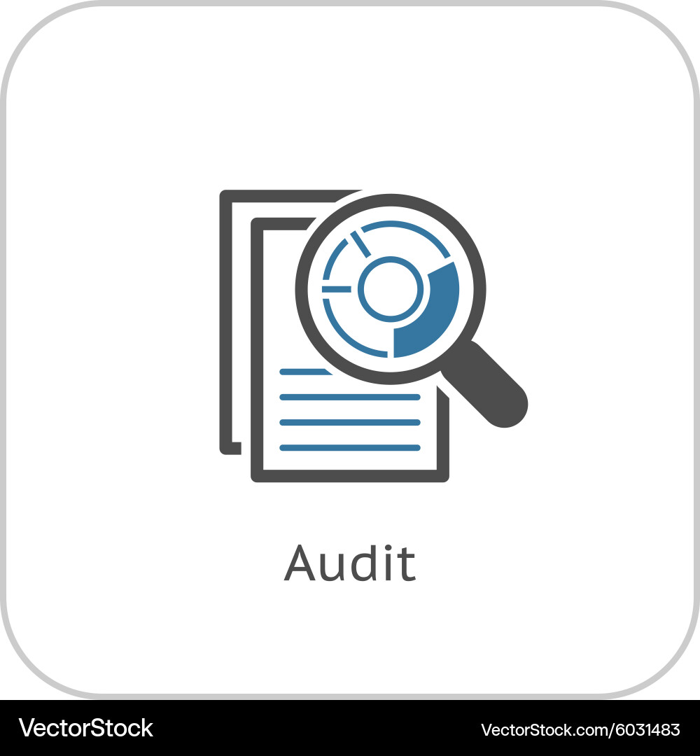 Audit Icon Business Concept Flat Design Royalty Free Vector