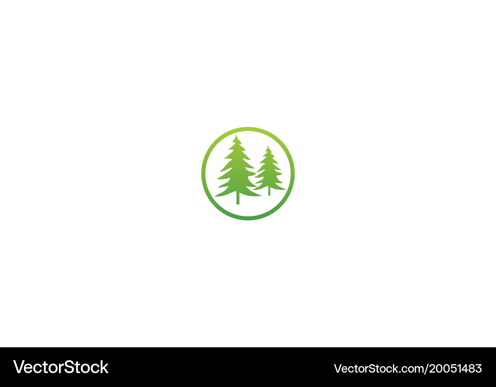 Green pine tree icon logo Royalty Free Vector Image