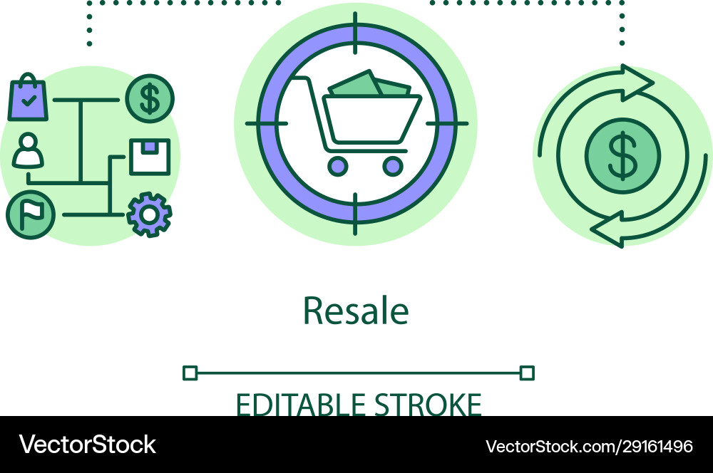 Resale concept icon purchasing goods for selling Vector Image