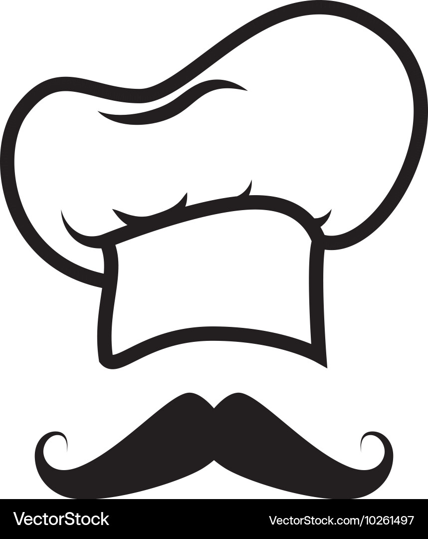 Cap chef hat mustache Royalty Free Vector Image