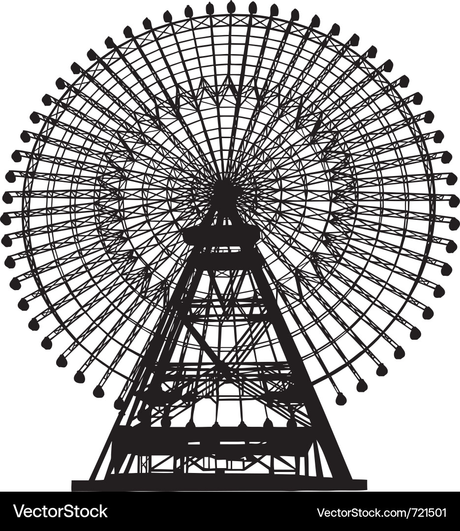 Ferris wheel silhouette Royalty Free Vector Image