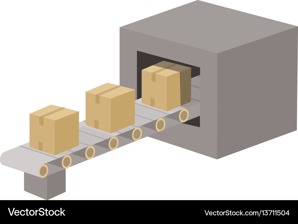 Cartoon conveyor belt Royalty Free Vector Image