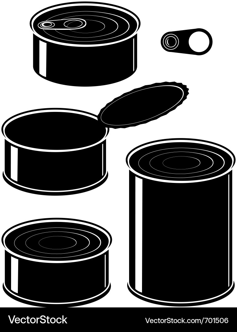 Canned food Royalty Free Vector Image - VectorStock