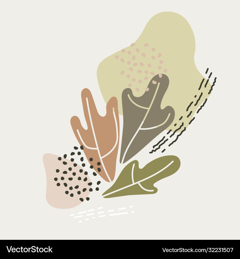 Abstract trendy floral element memphis style Vector Image