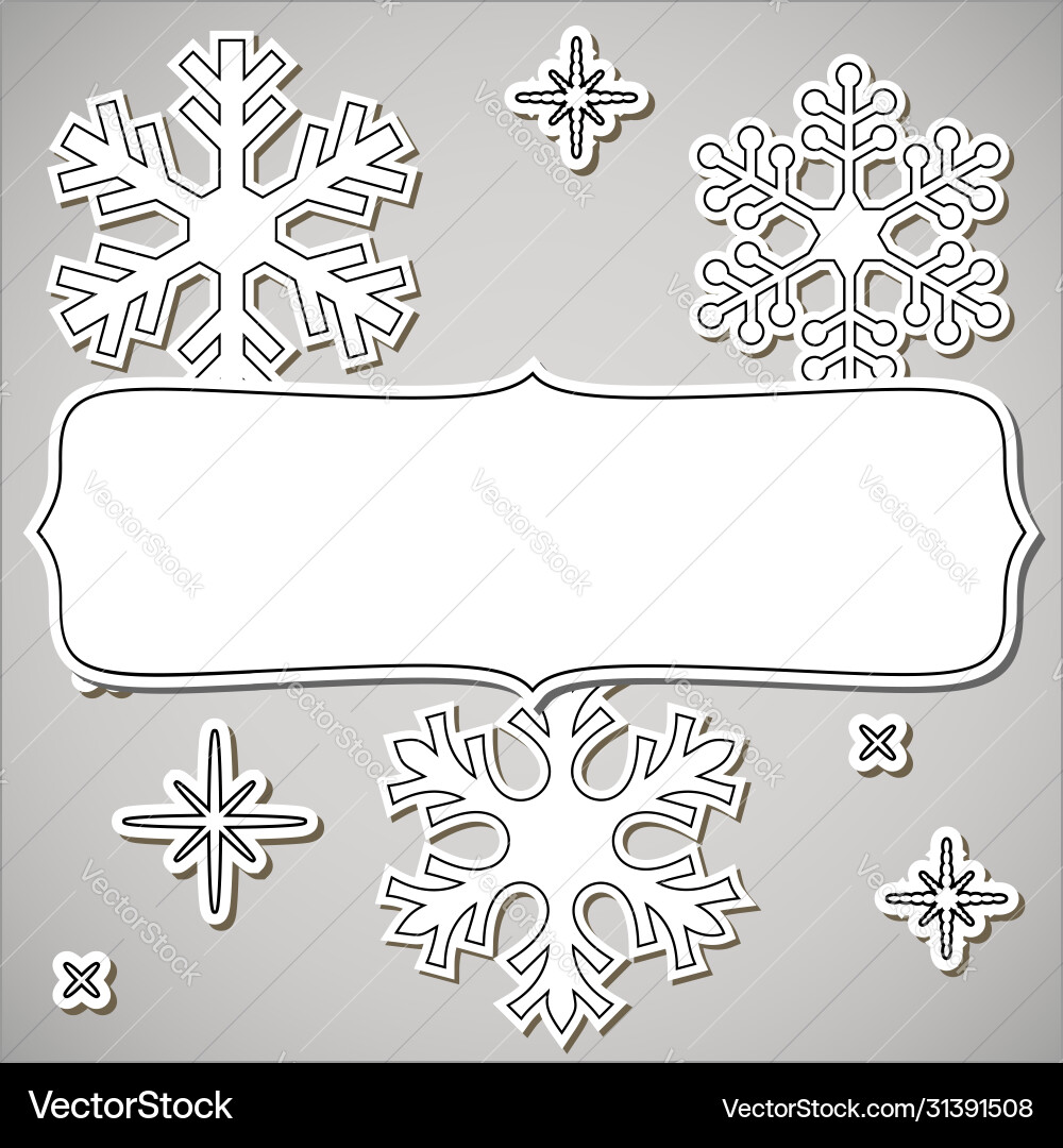 Paper snowflakes frame Royalty Free Vector Image
