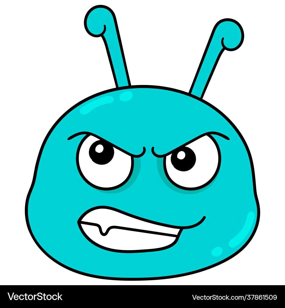 Head caterpillar with red face held back Vector Image
