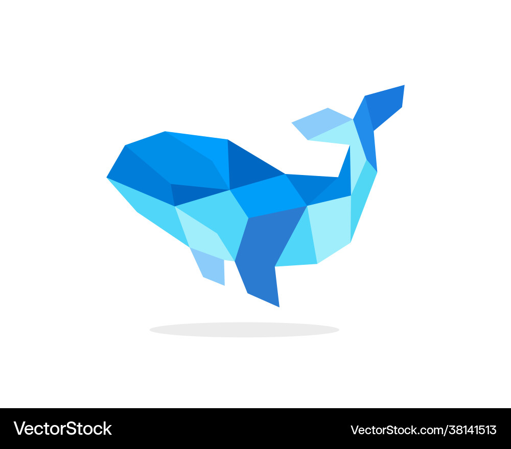 Polygonal image a whale logo Royalty Free Vector Image