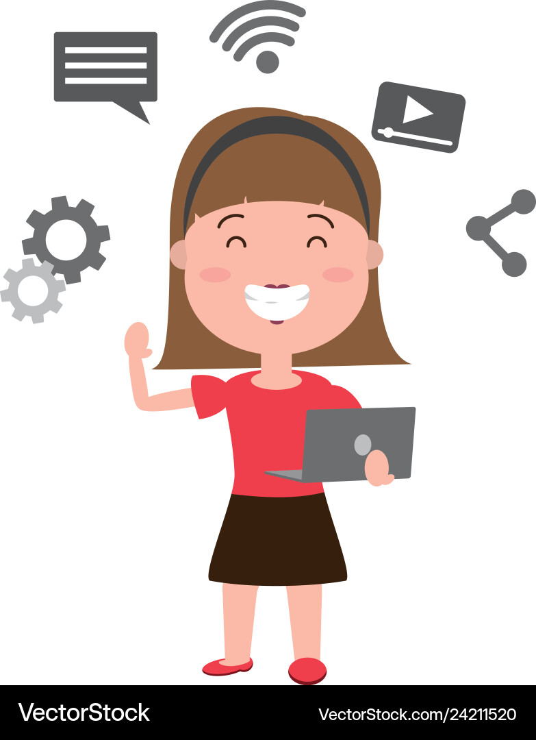 People tech device Royalty Free Vector Image - VectorStock