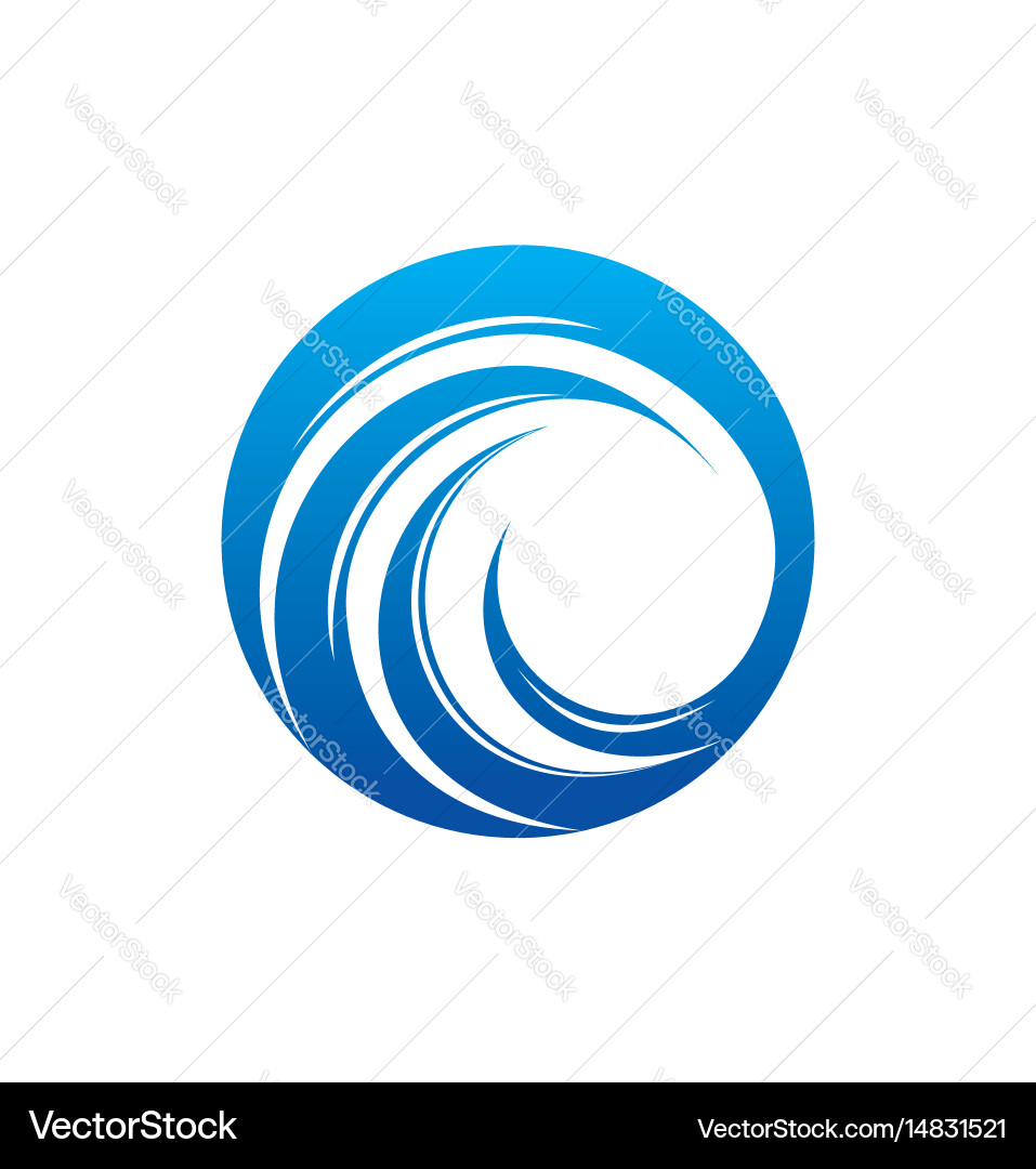 Round wave circle water logo Royalty Free Vector Image