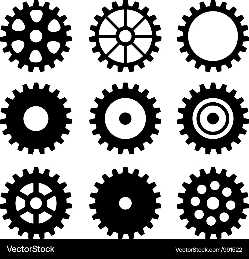 Set of gear wheels Royalty Free Vector Image - VectorStock