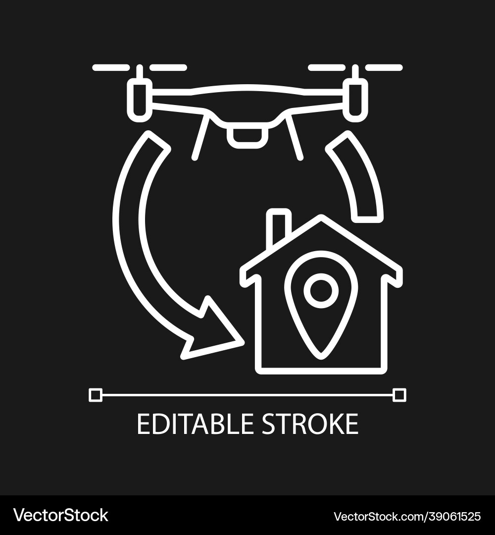 Return to home function white linear manual label Vector Image