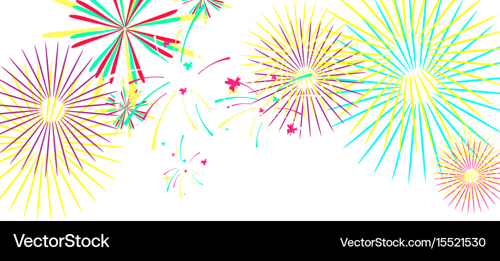 Color fireworks isolated on white background Vector Image