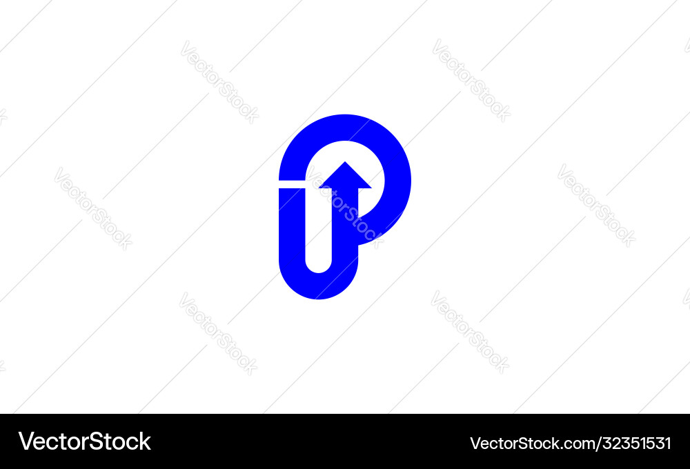 Up letter logo design concept Royalty Free Vector Image