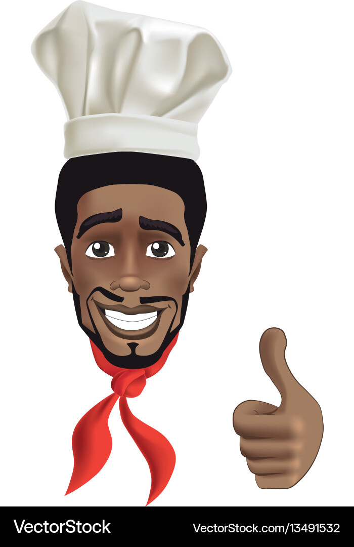 African men smiling chef Royalty Free Vector Image