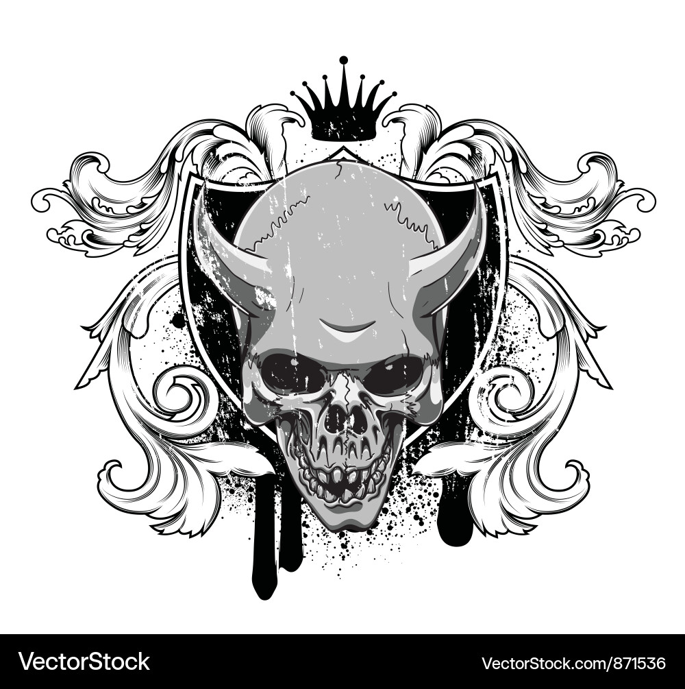 Vintage emblem with skull Royalty Free Vector Image