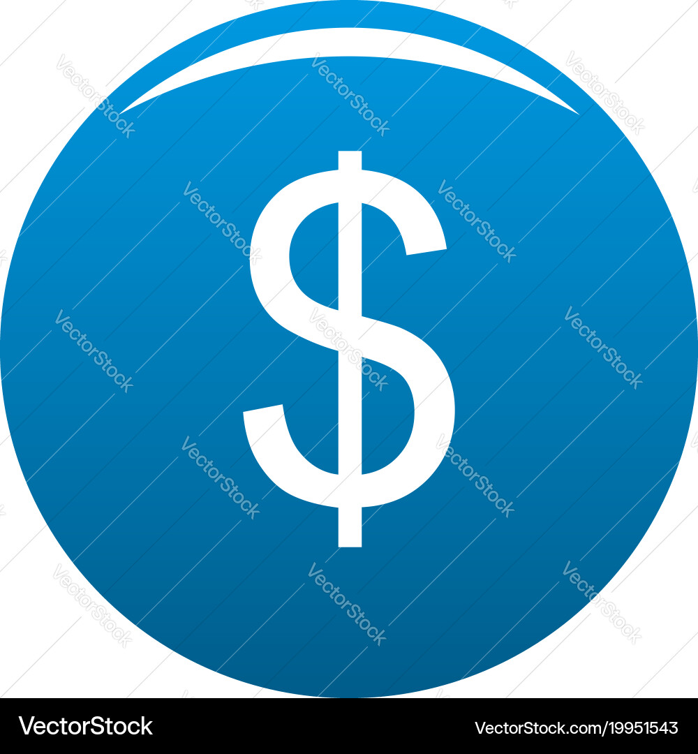Dollar icon blue Royalty Free Vector Image - VectorStock