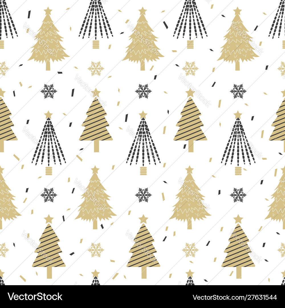Christmas tree seamless pattern background Vector Image