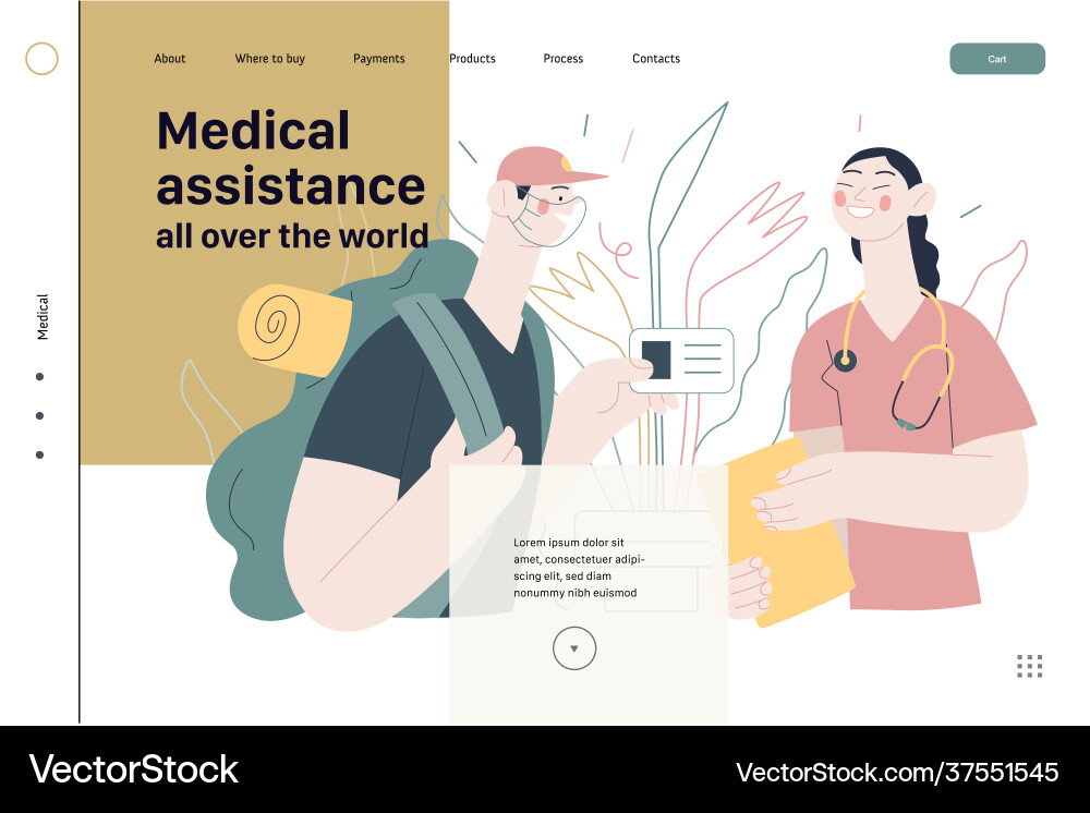 Medical insurance template - assistance Royalty Free Vector