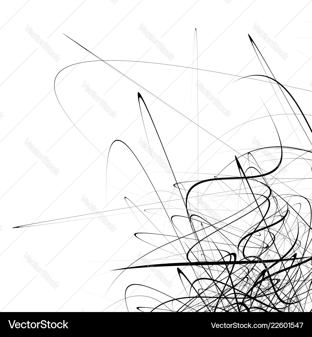 Monochrome random chaotic squiggle lines abstract Vector Image