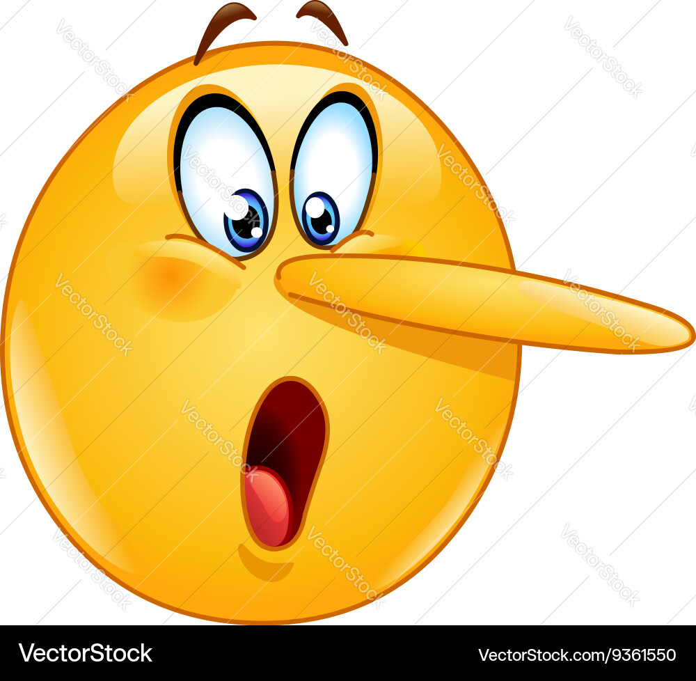 Lying face emoticon Royalty Free Vector Image - VectorStock