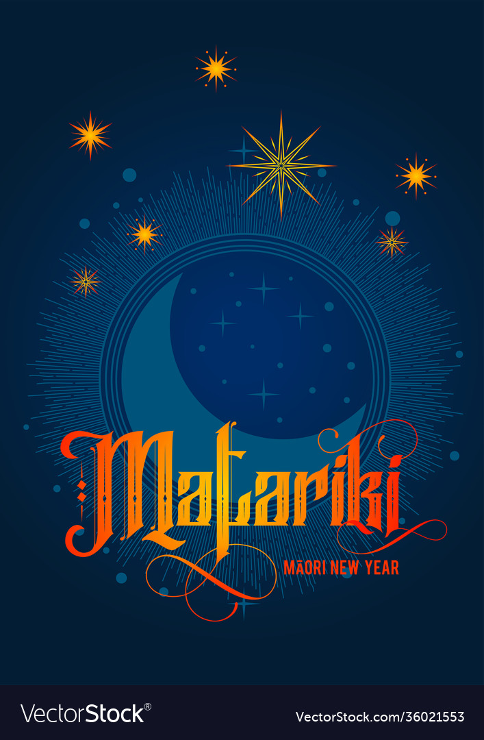 Nz matariki maori new year Royalty Free Vector Image