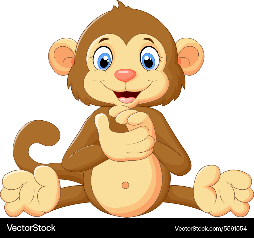 Cartoon monkey clapping hand Royalty Free Vector Image