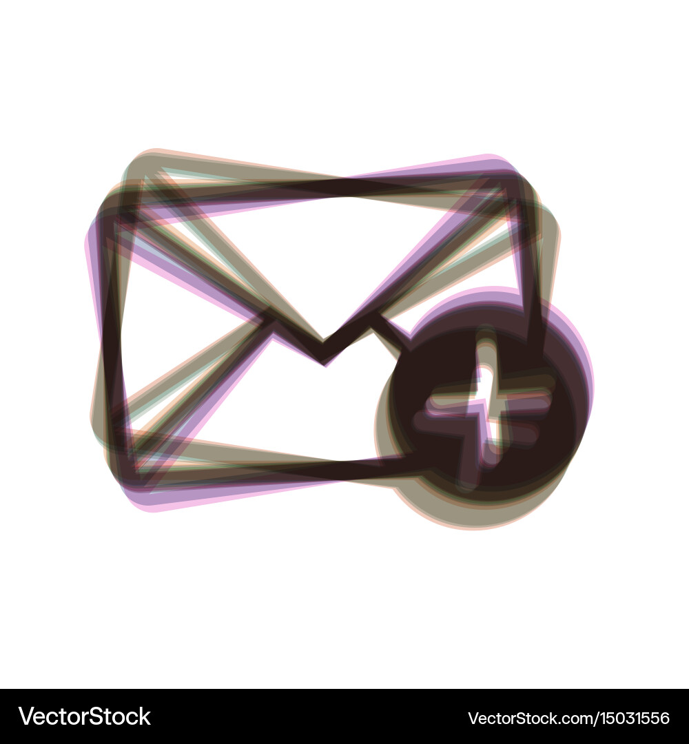 Mail sign with add mark Royalty Free Vector Image