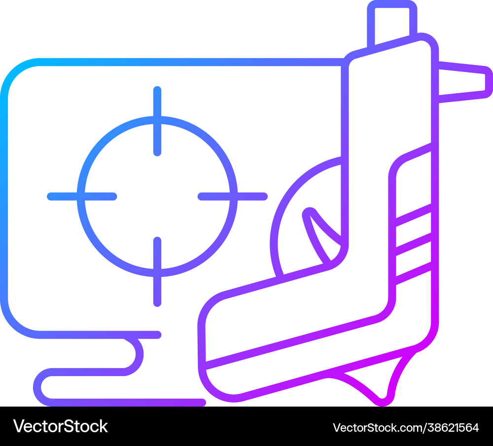 Shooter game gradient linear icon Royalty Free Vector Image