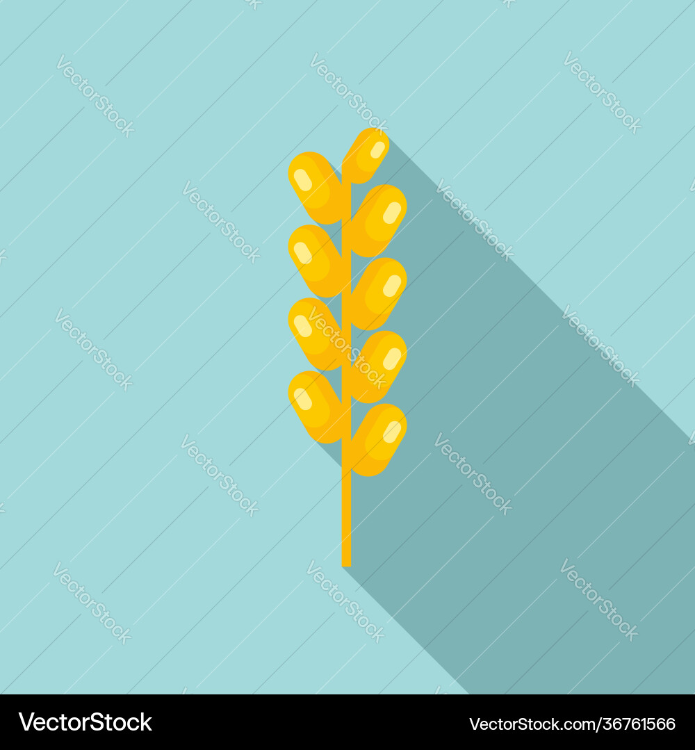 Wheat plant icon flat style Royalty Free Vector Image