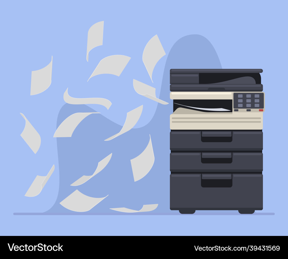 Office professional copier or printer printing Vector Image