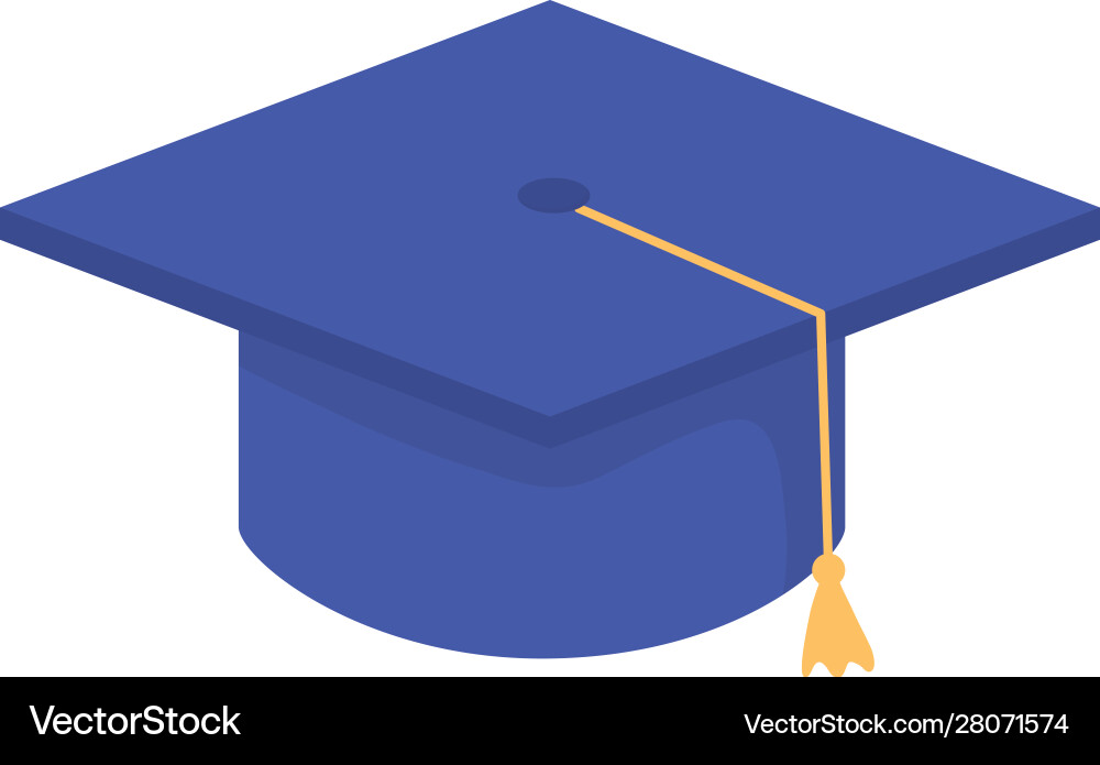 Graduation hat school education Royalty Free Vector Image