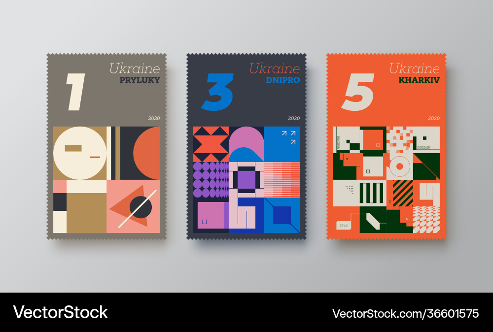 Postage stamp mockup design Royalty Free Vector Image