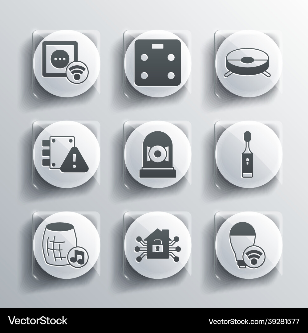 Set smart home light bulb electric toothbrush Vector Image