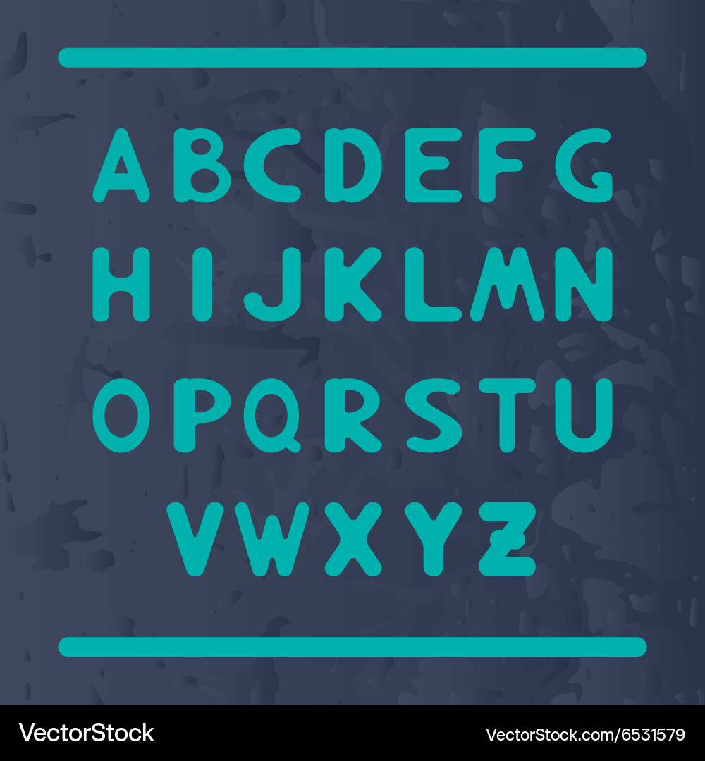 English alphabet with letters round shape Vector Image