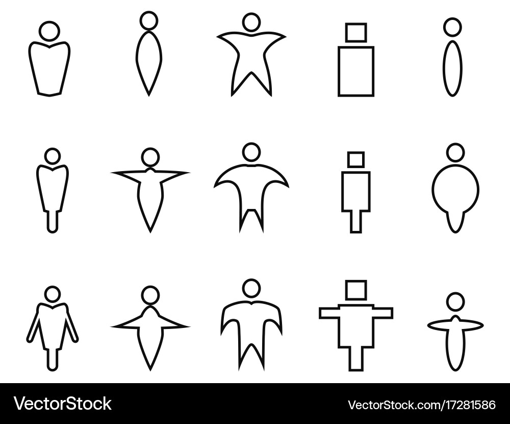 Abstract people linear icons Royalty Free Vector Image