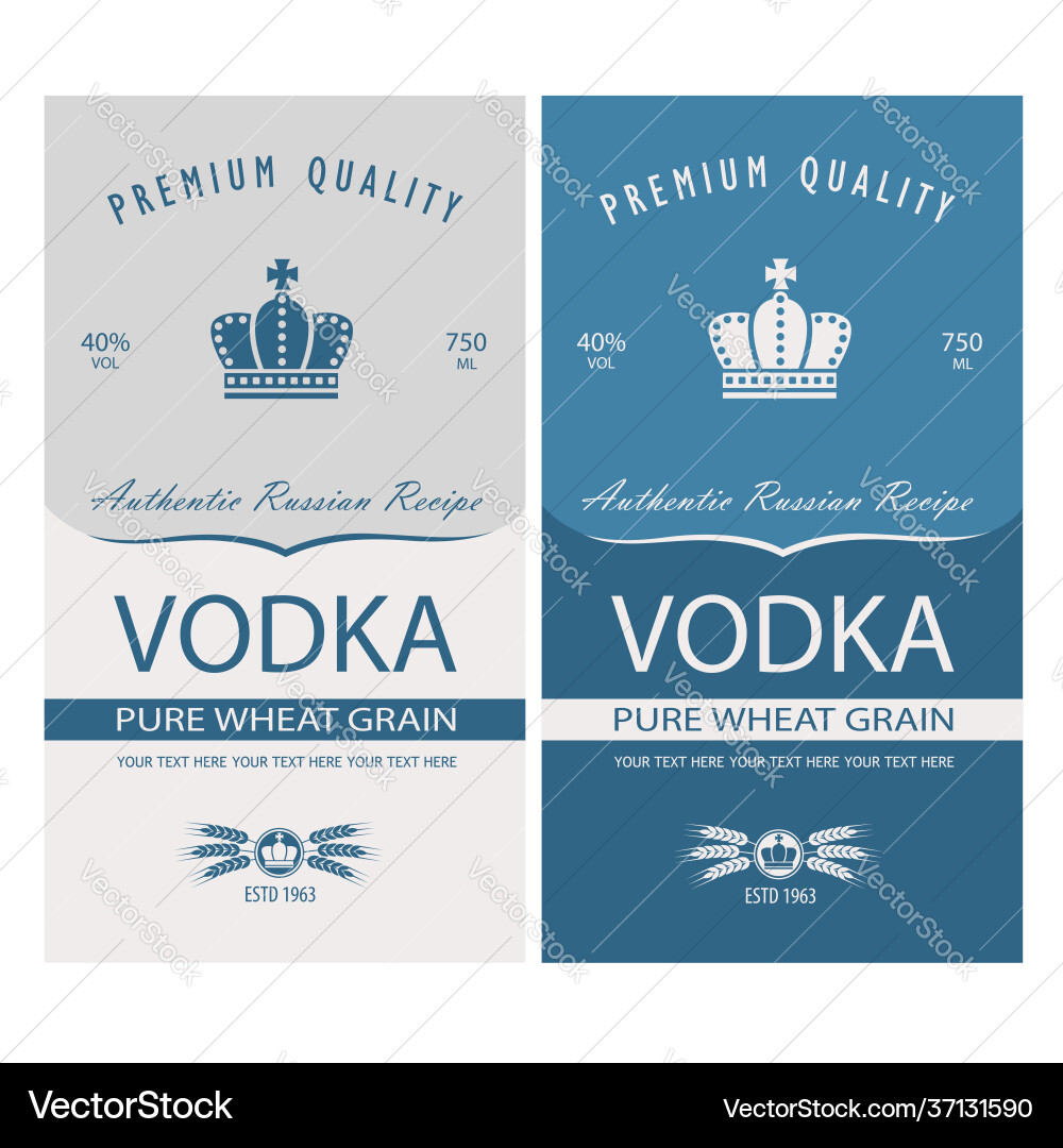 Vodka labels set Royalty Free Vector Image - VectorStock