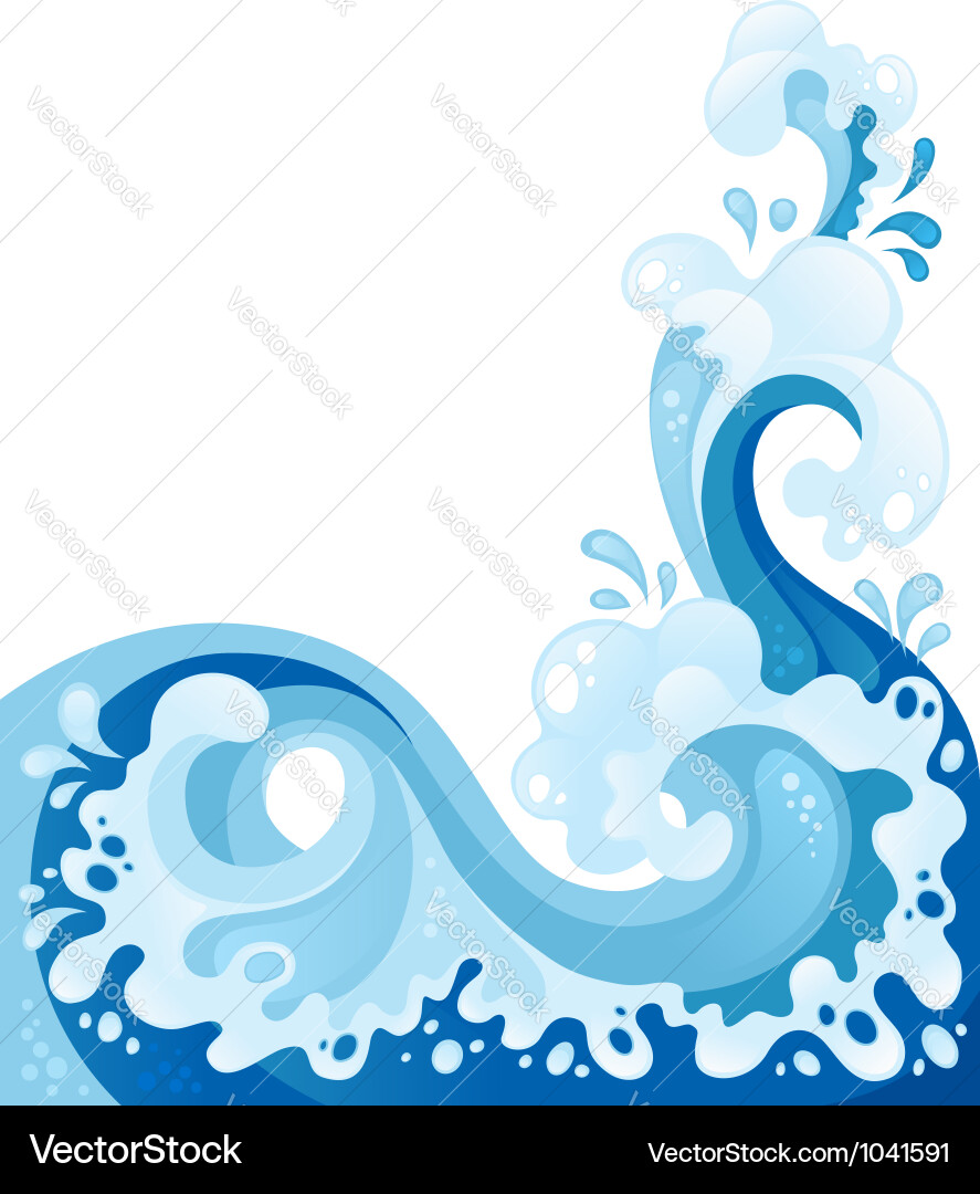 Wave background water splash Royalty Free Vector Image